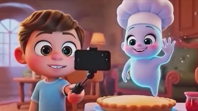 Блогер Лео и добрые призраки. Тестовый мульт от ИИ