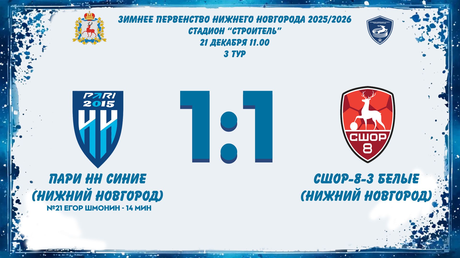 Пари НН Синие (Нижний Новгород) - СШОР-8-3 Белые (Нижний Новгород)