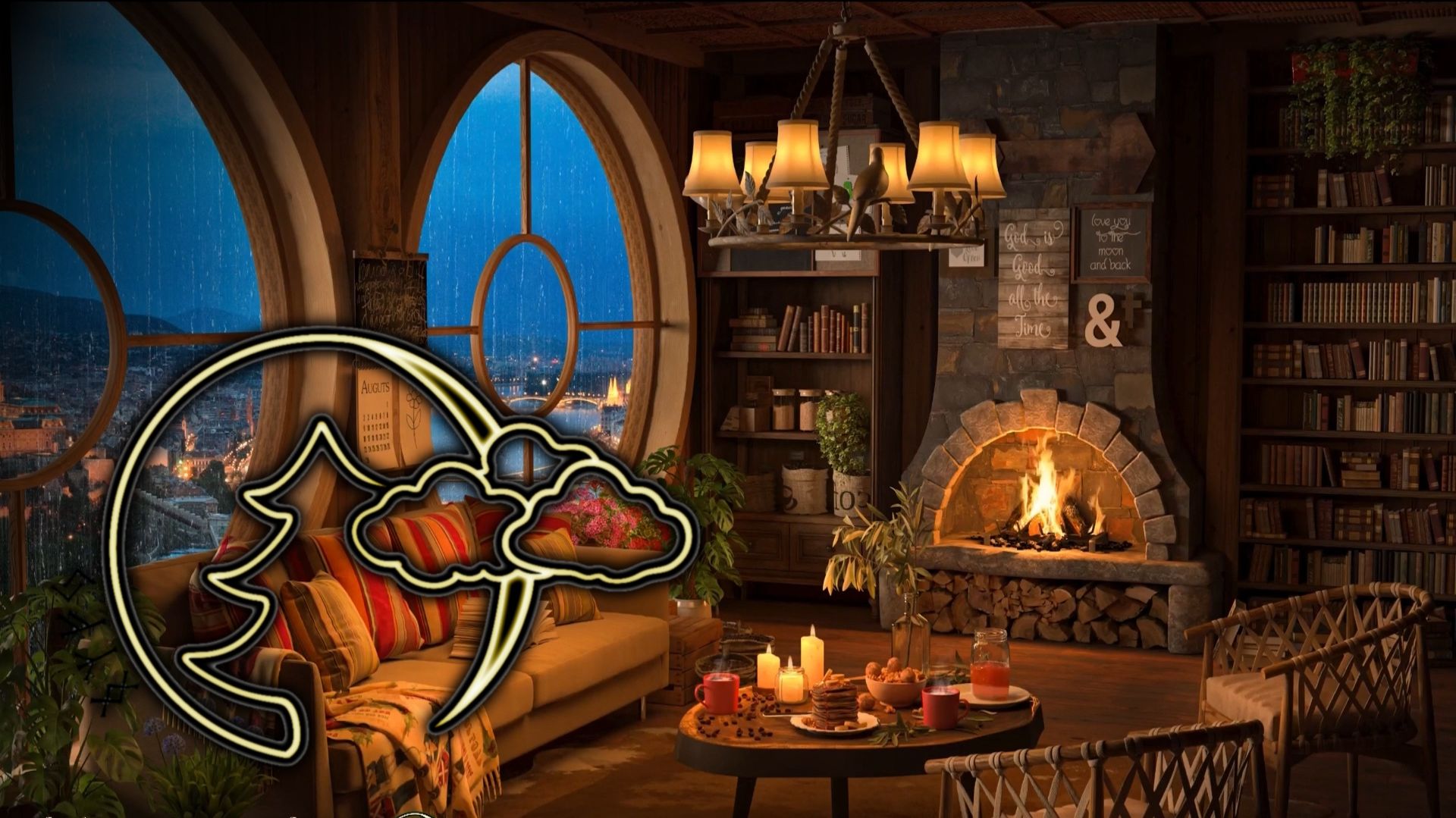 🔥РЕЛАКС: Звук Дождя+Шум Горящего Камина|Для Глубокого Сна, Релаксации и Медитации🌧️Sounds of Fire