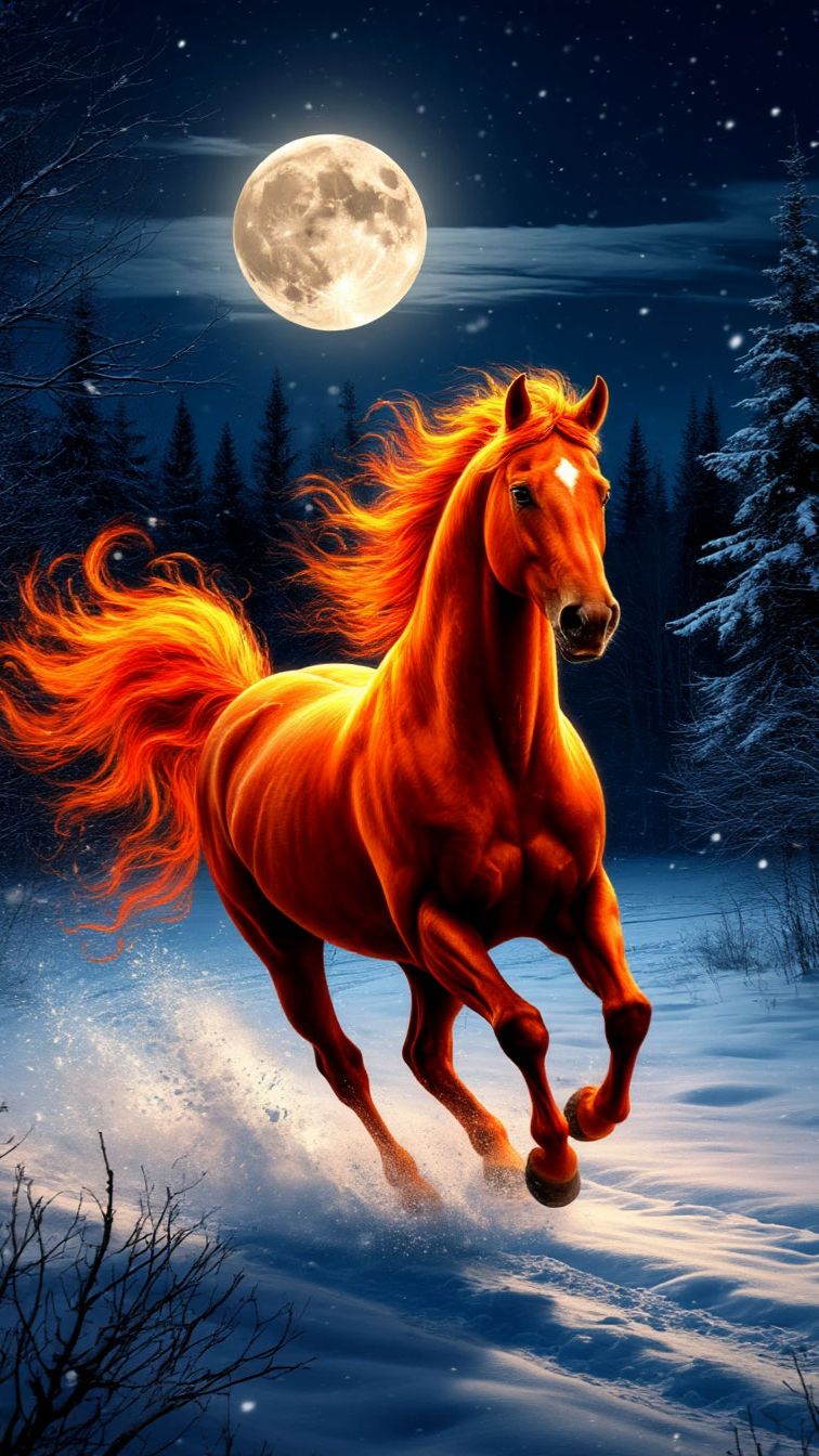 Наступил год огненной лошади. The Year of the fiery horse has arrived.