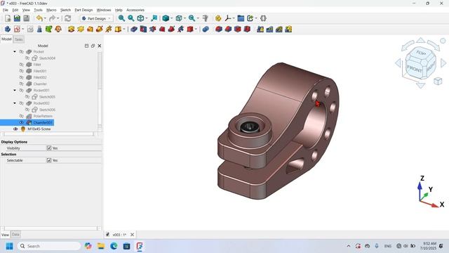 Упражнение 1 по 3D-моделированию в FreeCAD 1.1 Встроенные и внешние рабочие столы