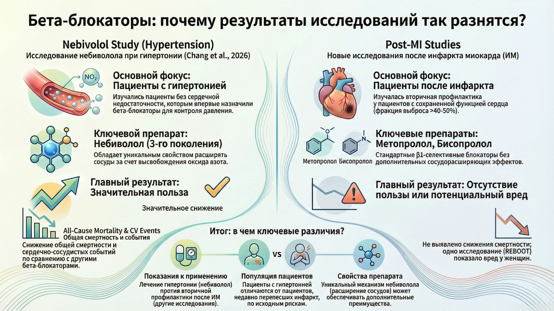 Триумф Небиволола и провал бета блокаторов после инфаркта: как Давид победил Голиафа (начало)