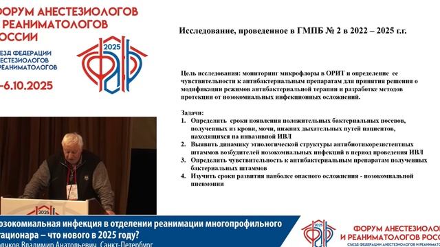 Нозокомиальная инфекция в ОРИТ Волчков В.А. 2025