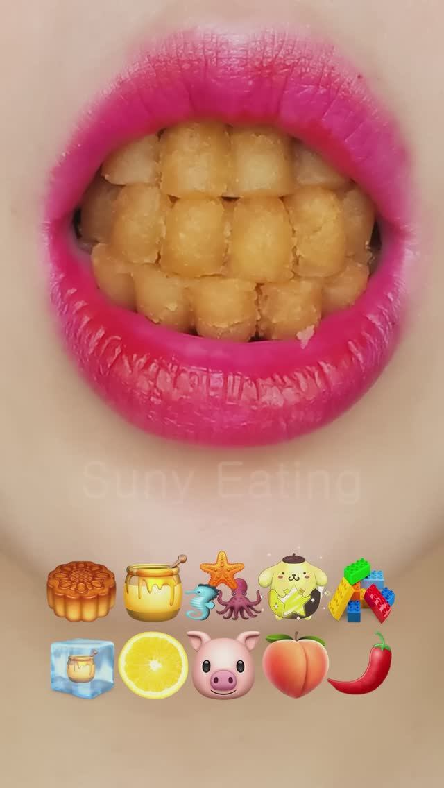 #ASMR звуки еды с эмодзи: звуки рта, цветной зефир, корейские сладости, триггеры