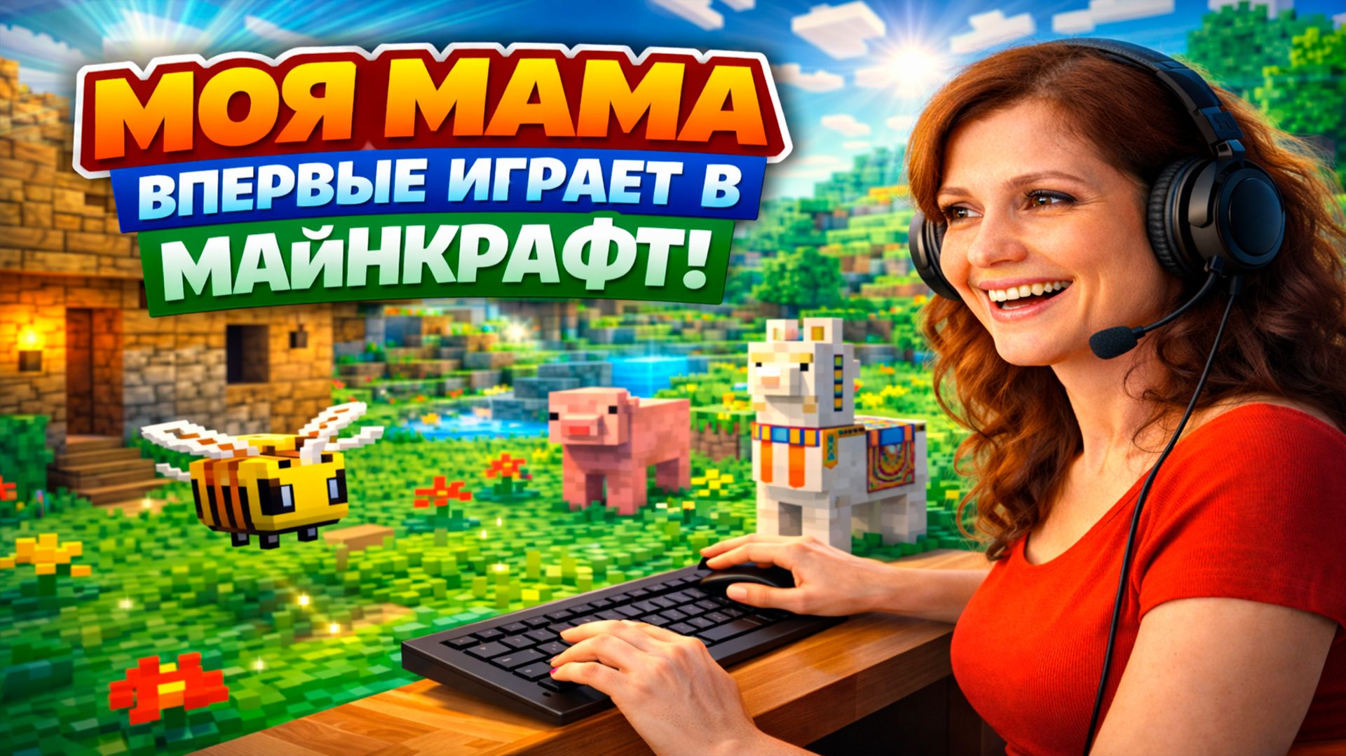 Я дал маме поиграть в Майнкрафт впервые 😅 она в шоке