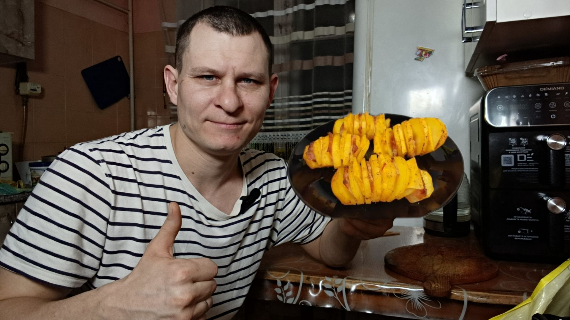 Готовим картошку в аэро гриле с беконом #Demiand #бекон