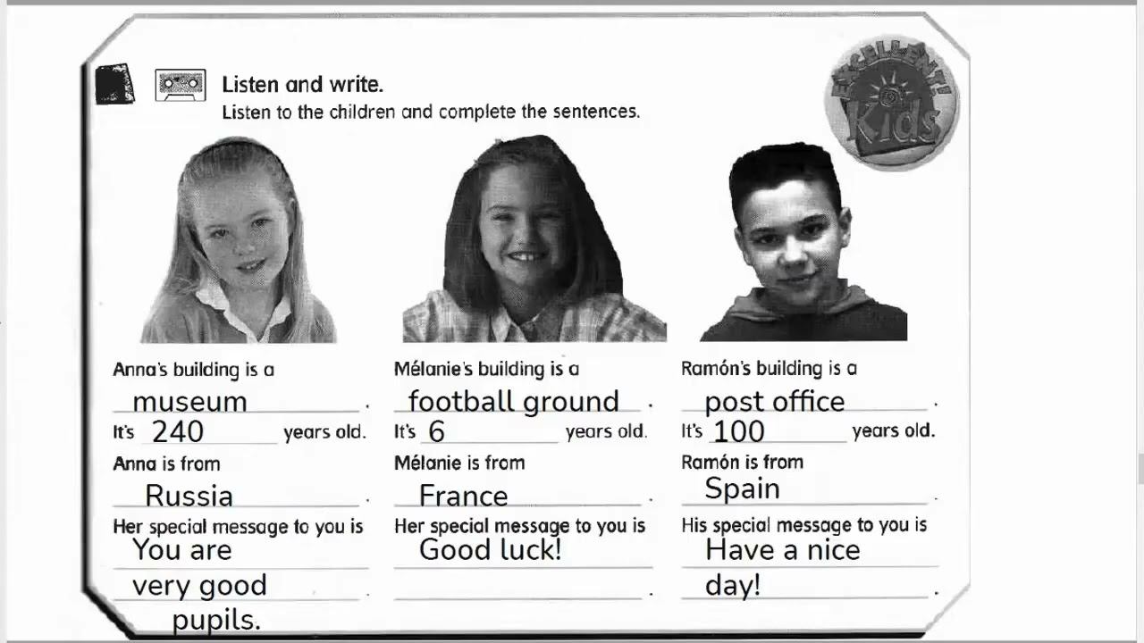 Pearson Excellent 2 Unit 12 Activity Book page 58 EX E