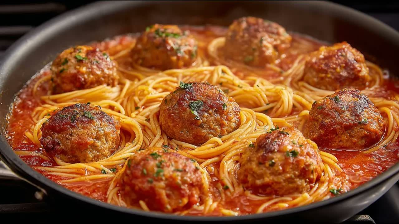 Потрясающее Блюдо из Фарша на Одной Сковороде. Получается много и сытно! Макароны с мясной подливой