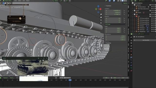 Доработка модели танка ИС-2