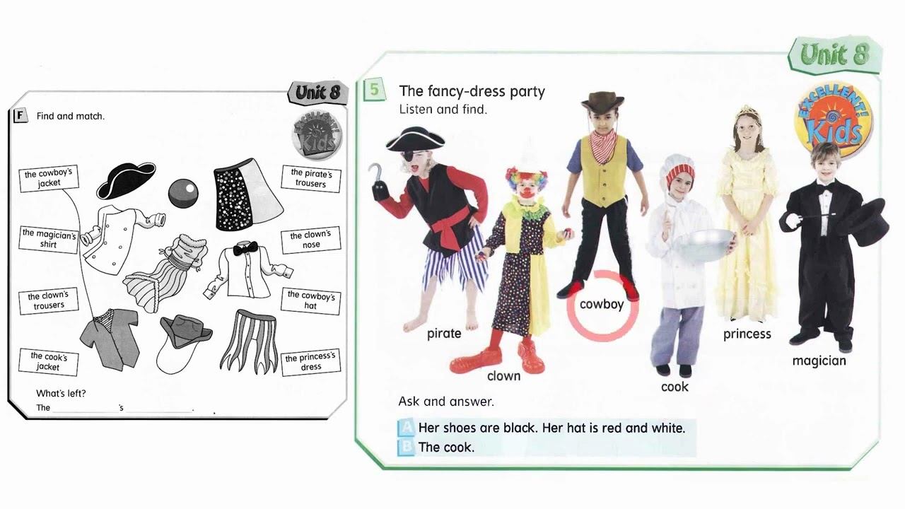 Pearson Excellent 1 Unit 08 Fancy dress party , p 41