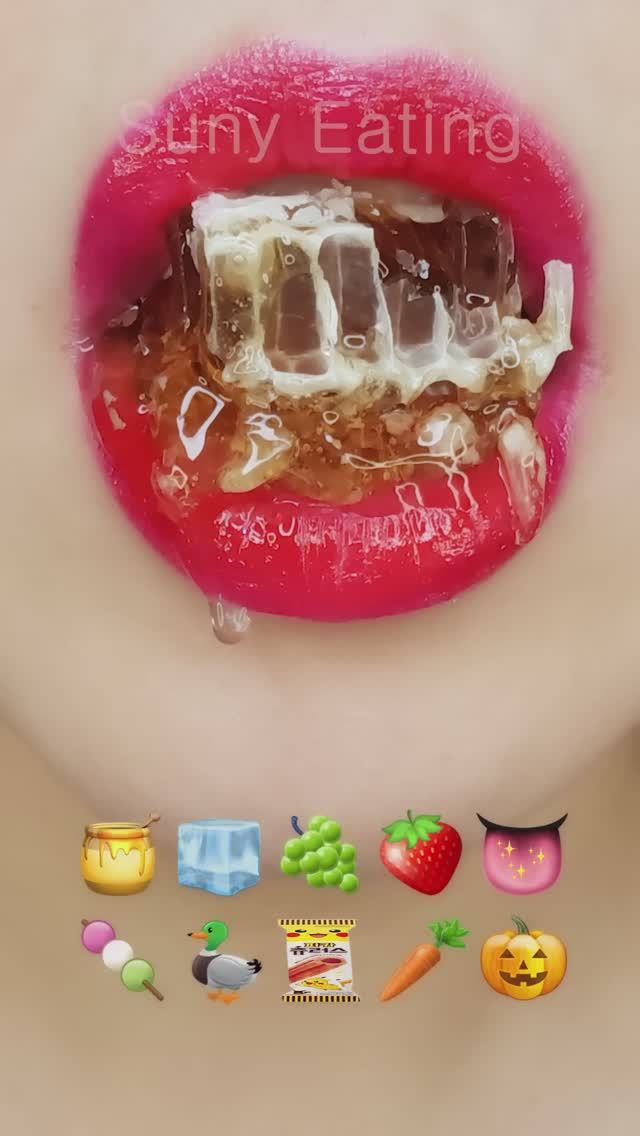 #ASMR корейские сладости: звуки рта, звуки еды, триггеры, музыка, эмодзи