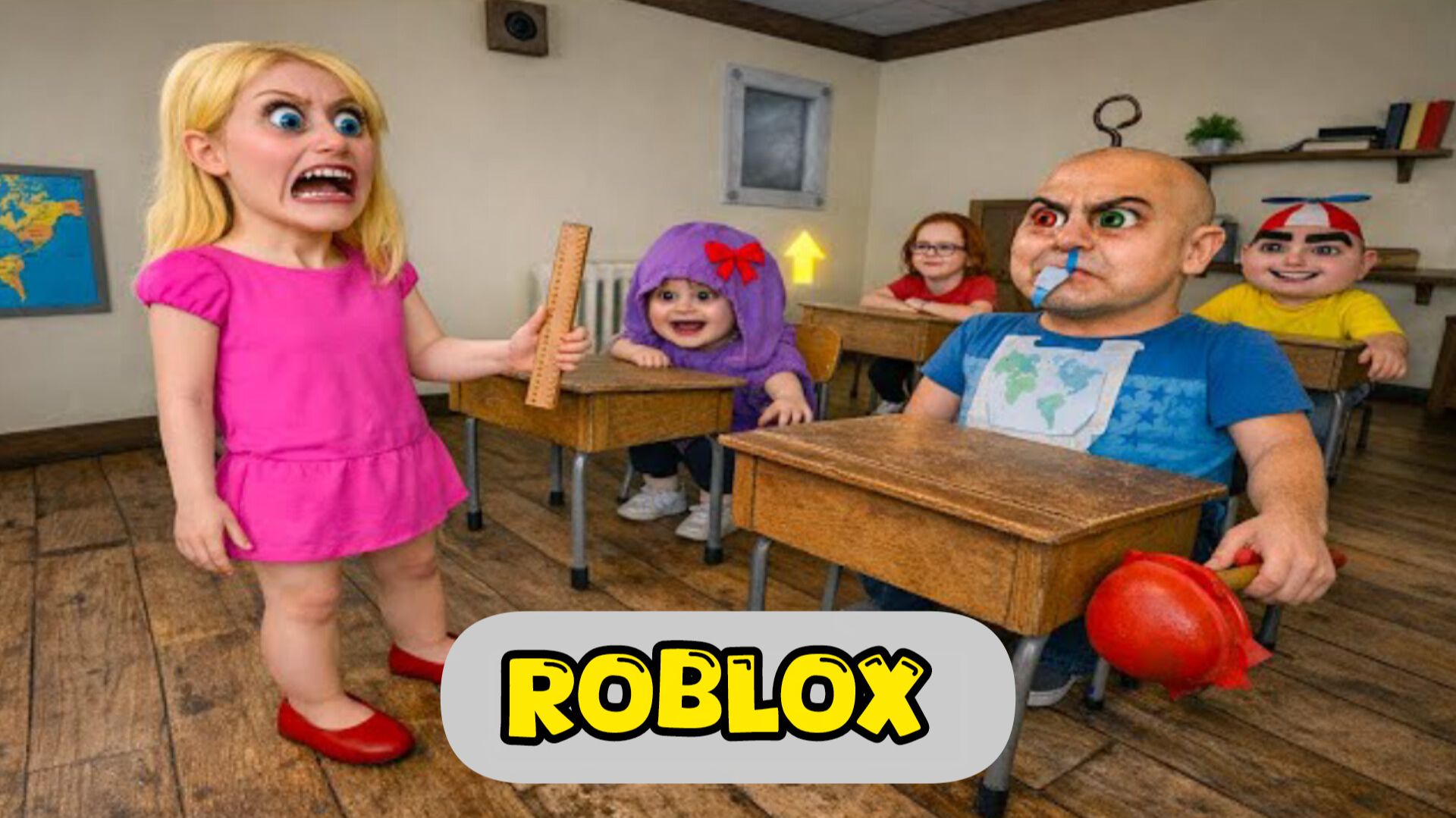 МАЛЫШКА ПОЛЛИ И БОББИ ПРЕДОТВРАЩАЮТ ЗЛОБНУЮ МАМУ В РЕАЛЬНОЙ ЖИЗНИ | ПОБЕГ ИЗ ШКОЛЫ! Roblox Obby