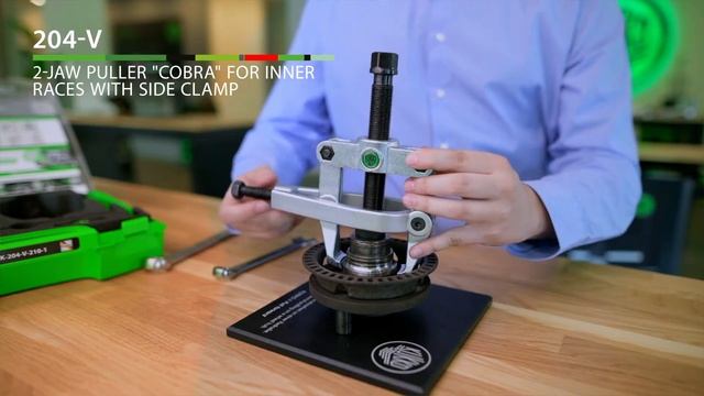 KUKKO 204-V "Cobra" — Съемник внутренних обойм подшипников с боковым зажимом