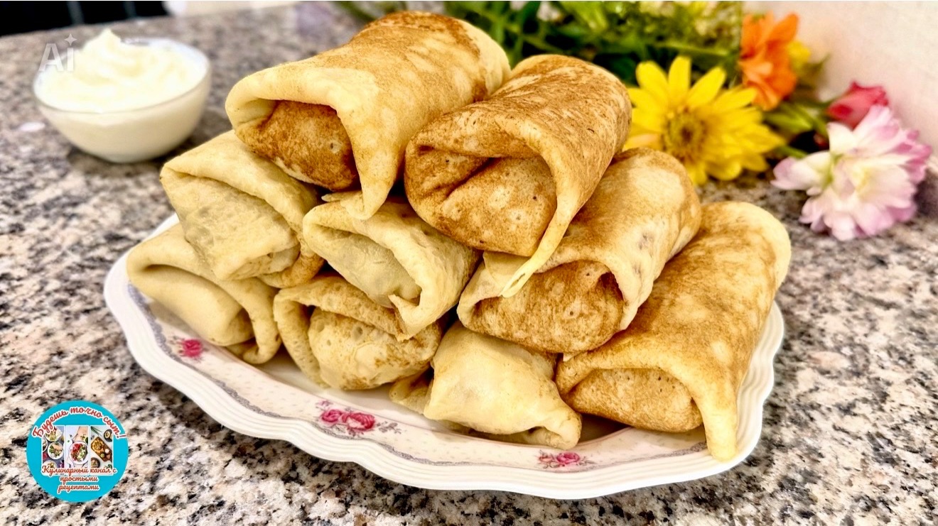 Блинчики по‑домашнему: сочная начинка, нежное тесто