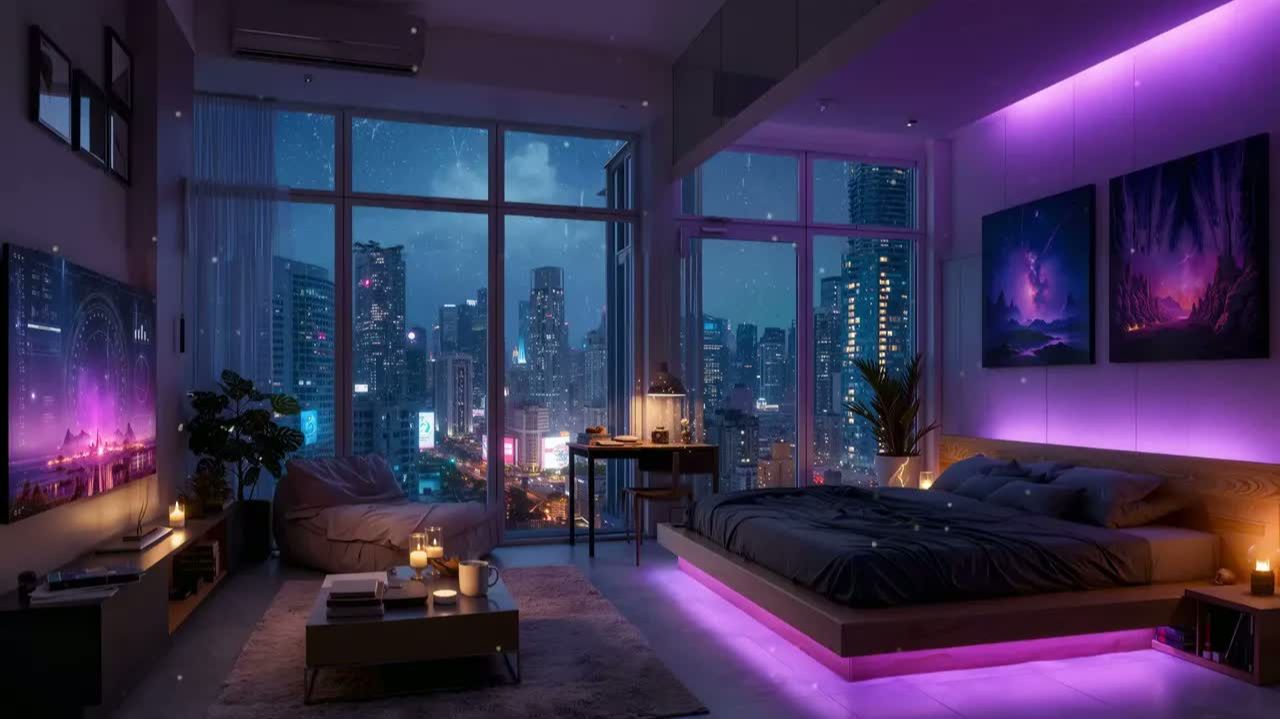 ☕☔️ [2 ЧАСА] Lo-Fi под дождём: Музыка неонового города за окном