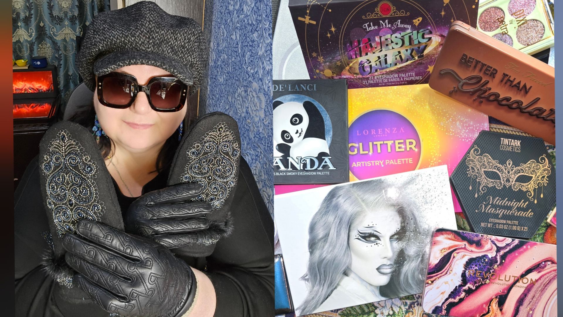 Варежки 🧤 очки 👓 Обзор косметики 💄  Палетки теней