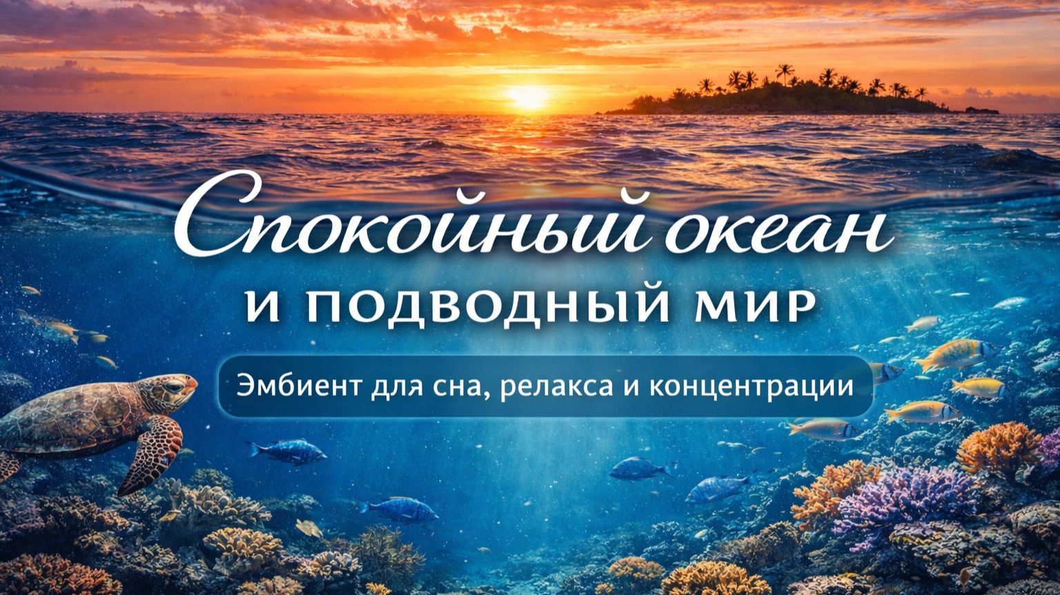 🌊 Спокойный океан и подводный мир — мягкая музыка для сна, релакса и концентрации