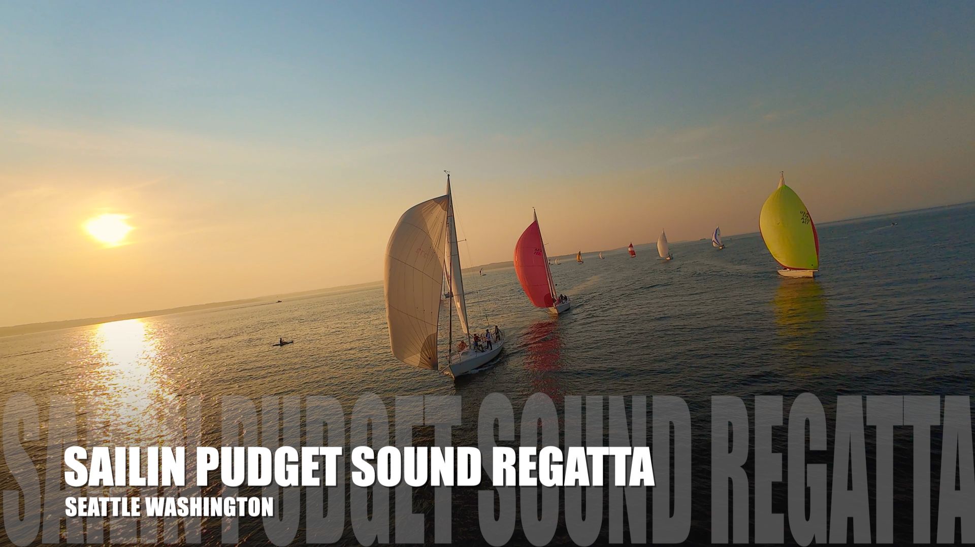 ⛵ Парусная регата яхт на закате | Пьюджет-Саунд, Сиэтл — FPV дрон-видео