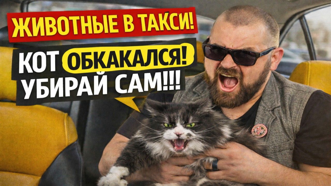 Животные в Такси: Мой Кот накакал, убирай теперь сам! Пассажиры с животными против таксистов! Треш!