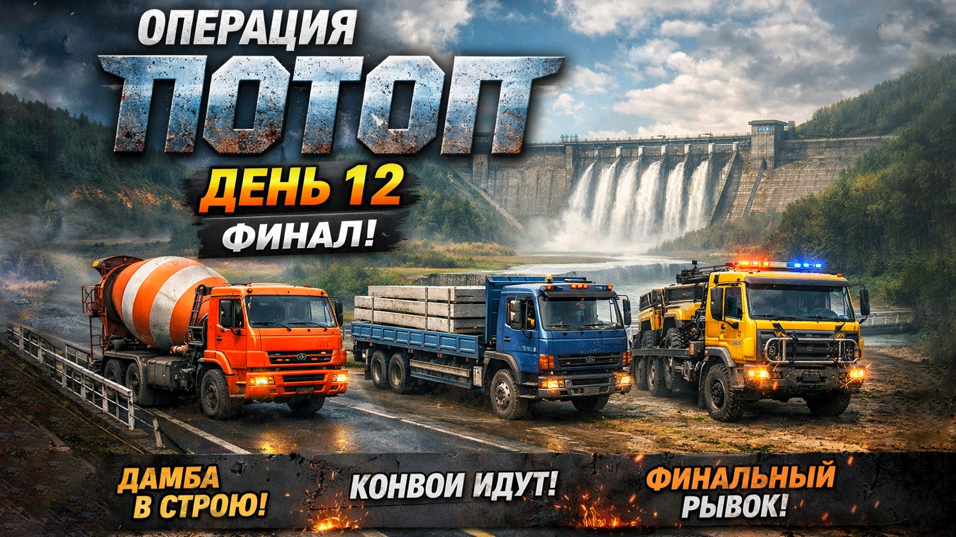 Финал: дамба в строю, конвои идут! | RoadCraft 🔴 Операция «Потоп» — День 12