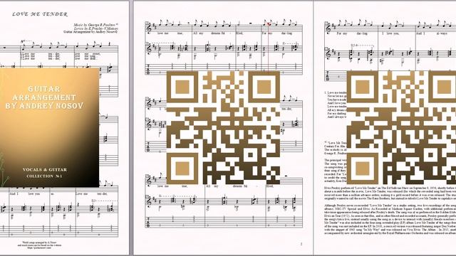 Love Me Tender (mus.G.R.Poulton, lyr.E.Presley-V.Matson) Ноты для вокала и гитары