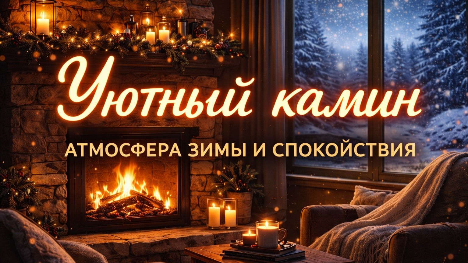 Уютный камин 🔥 Зимняя атмосфера для отдыха, концентрации и спокойствия