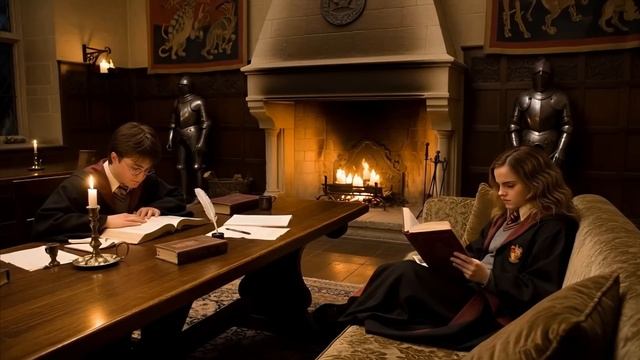 Учёба в тёплую ночь в Хогвартсе с Гарри Поттером и Гермионой