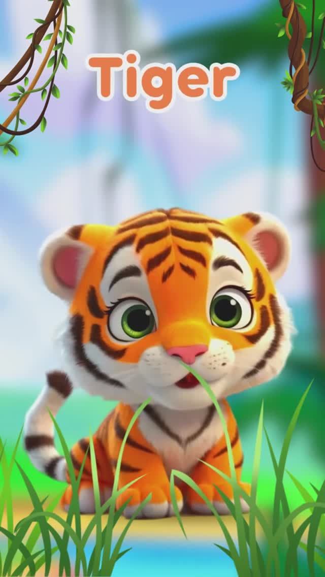 Животные Джунглей На Английском | Учим животных| BittyBeam Для Детей