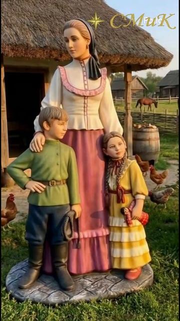 Казачка с детьми: скульптура, в которой есть тепло