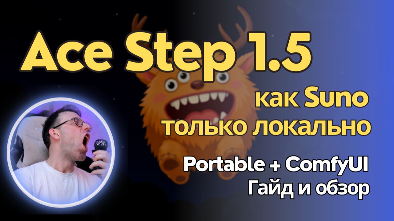 Ace Step 1.5 - чумовая модель для локальной генерации музыки. Установка на ComfyUI и Portable версия
