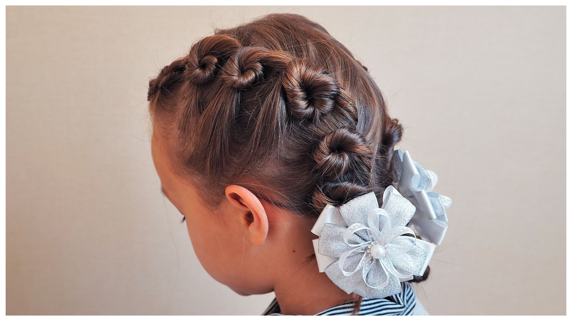 КОСИЧКИ ИЗ УЛИТОК или крючков | НЕОБЫЧНО СКРУЧЕННАЯ В УЛИТКИ КОСА | Детская прическа