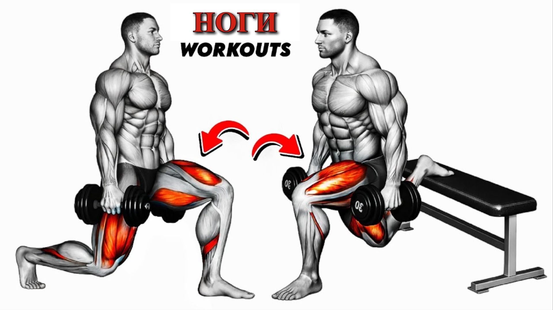 10 Упражнений Для НОГ с ГАНТЕЛЯМИ ⚡ | Сделайте НОГИ Больше и Сильнее! 🔥