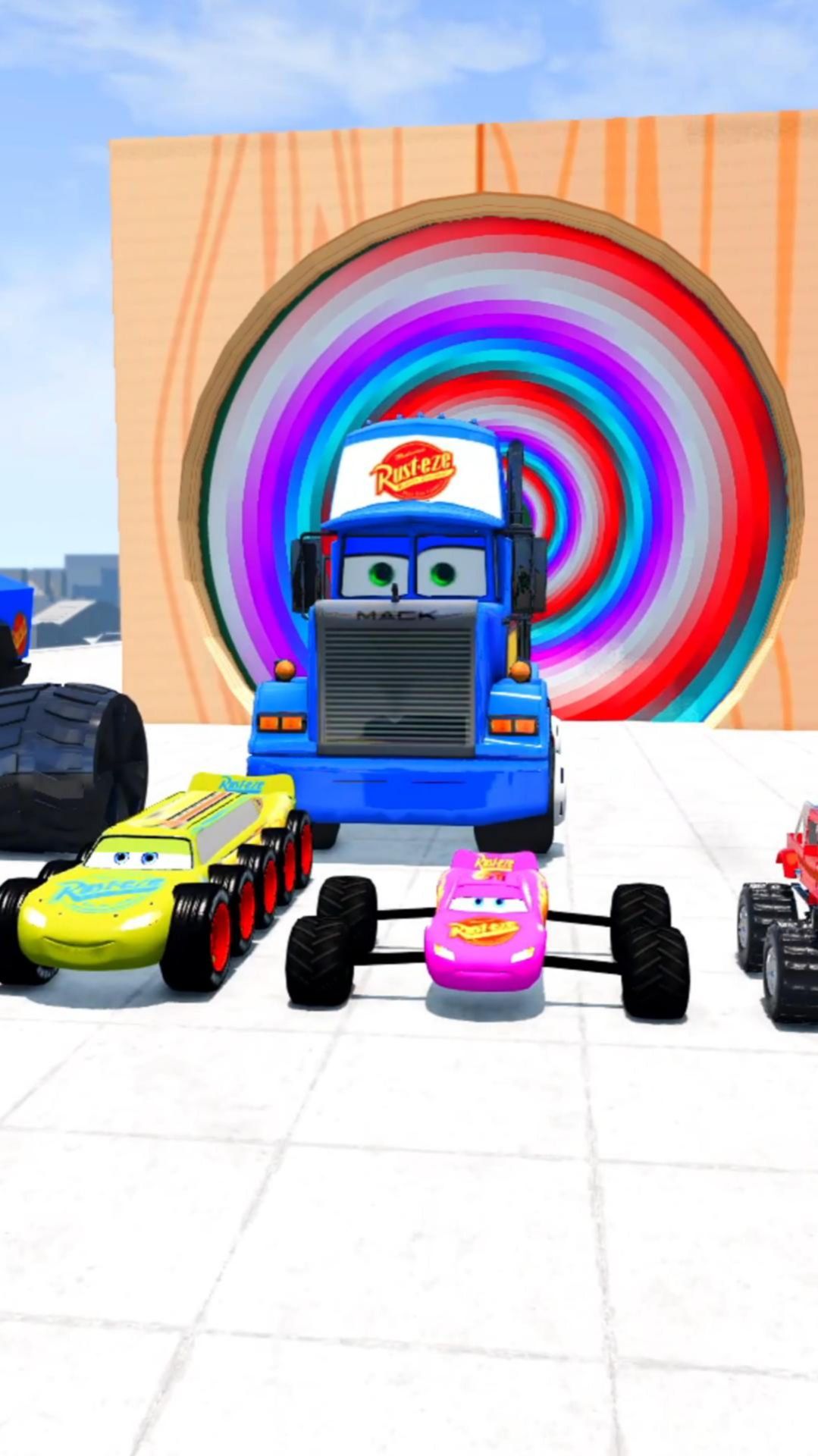 МУЛЬТЯШНЫЕ ЦВЕТНЫЕ ГРУЗОВИКИ ПРОТИВ ПОЕЗДА МУЛЬТИК