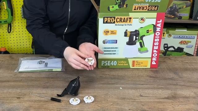 Краскопульт аккумуляторный PSE40 Procraft 20В 750 мл/мин
