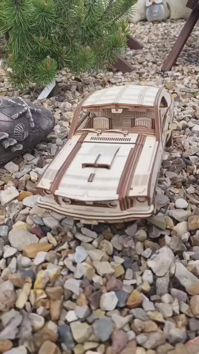 Деревянный конструктор Чёрная Кобра от Lemmo это сборная модель легендарного автомобиля Ford Mustang