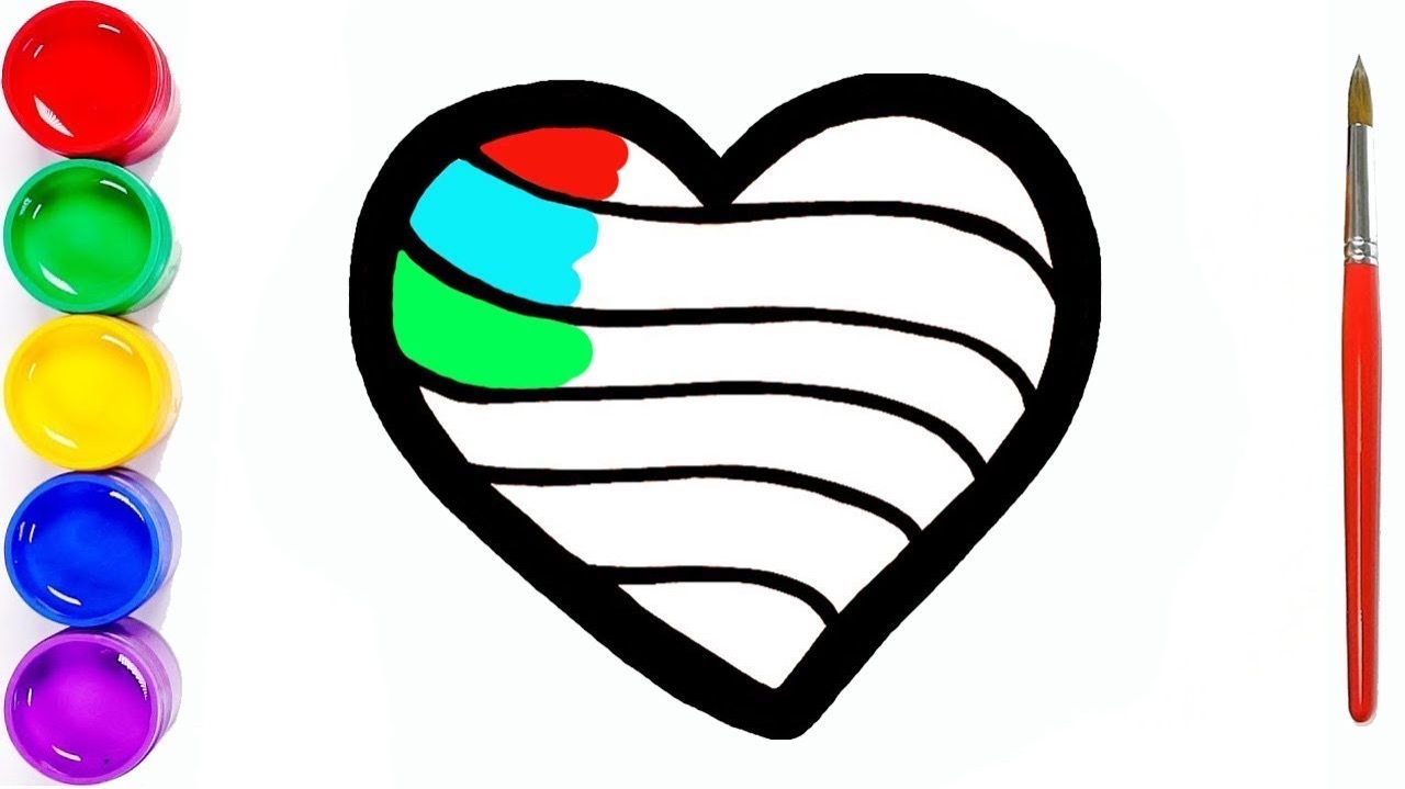 Мультик раскраска для детей и малышей. Новые серии рисунков. Как нарисовать сердце