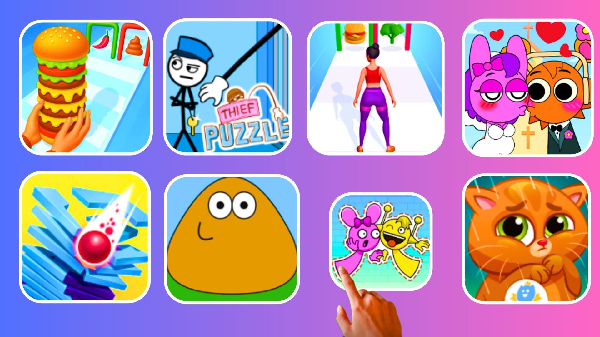 🌈Sprunki & Twerk & Well Challendge & Burger Master & Bubbu & Pou & ThiefPuzzle