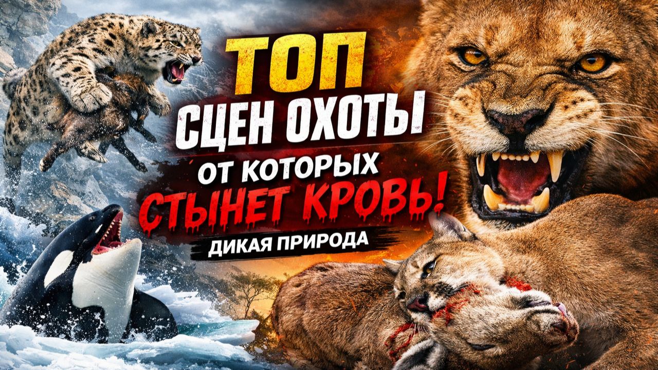 ТОП СЦЕН ОХОТЫ, ОТ КОТОРЫХ СТЫНЕТ КРОВЬ! ДИКАЯ ПРИРОДА.