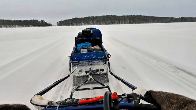 Едем на рыбалку, мотобуксировщик Барс