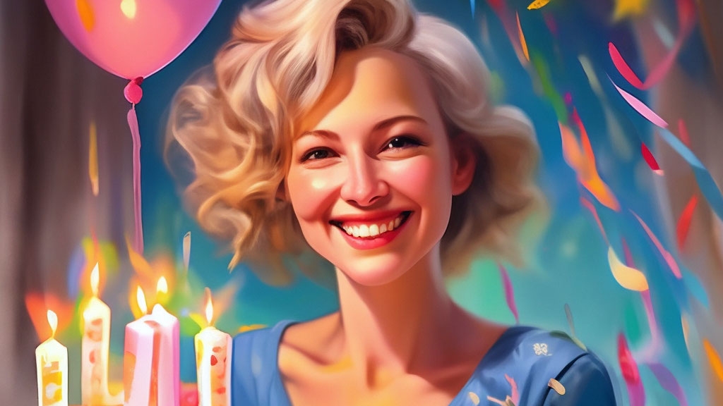 С днём рождения женщине. Красивая музыкальная открытка.