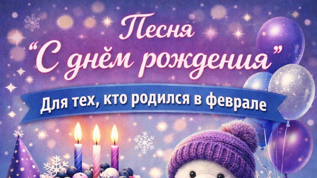 Песня "С днём рождения" Для тех, кто родился в феврале