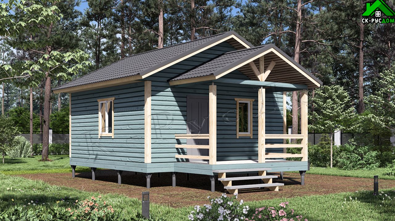 Одноэтажная баня 6 на 8 м.