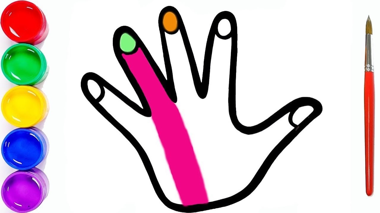 Мультик раскраска для детей и малышей. Новые серии рисунков. Как нарисовать руку