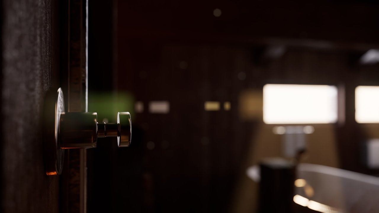 Unreal Engine 5.  Bathroom  interior cinematic.