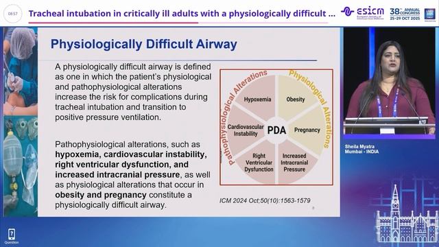 Tracheal intubation in critically ill adults with a physiologically difficult airway Sheila Myatra