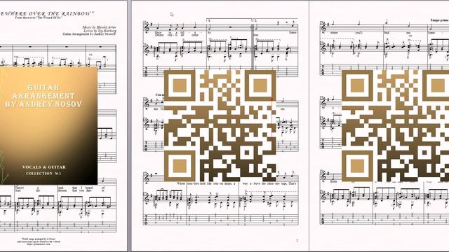 Somewhere over the Rainbow (mus.H.Arlen, lyr.E.Y.Harburg) Ноты для вокала и гитары