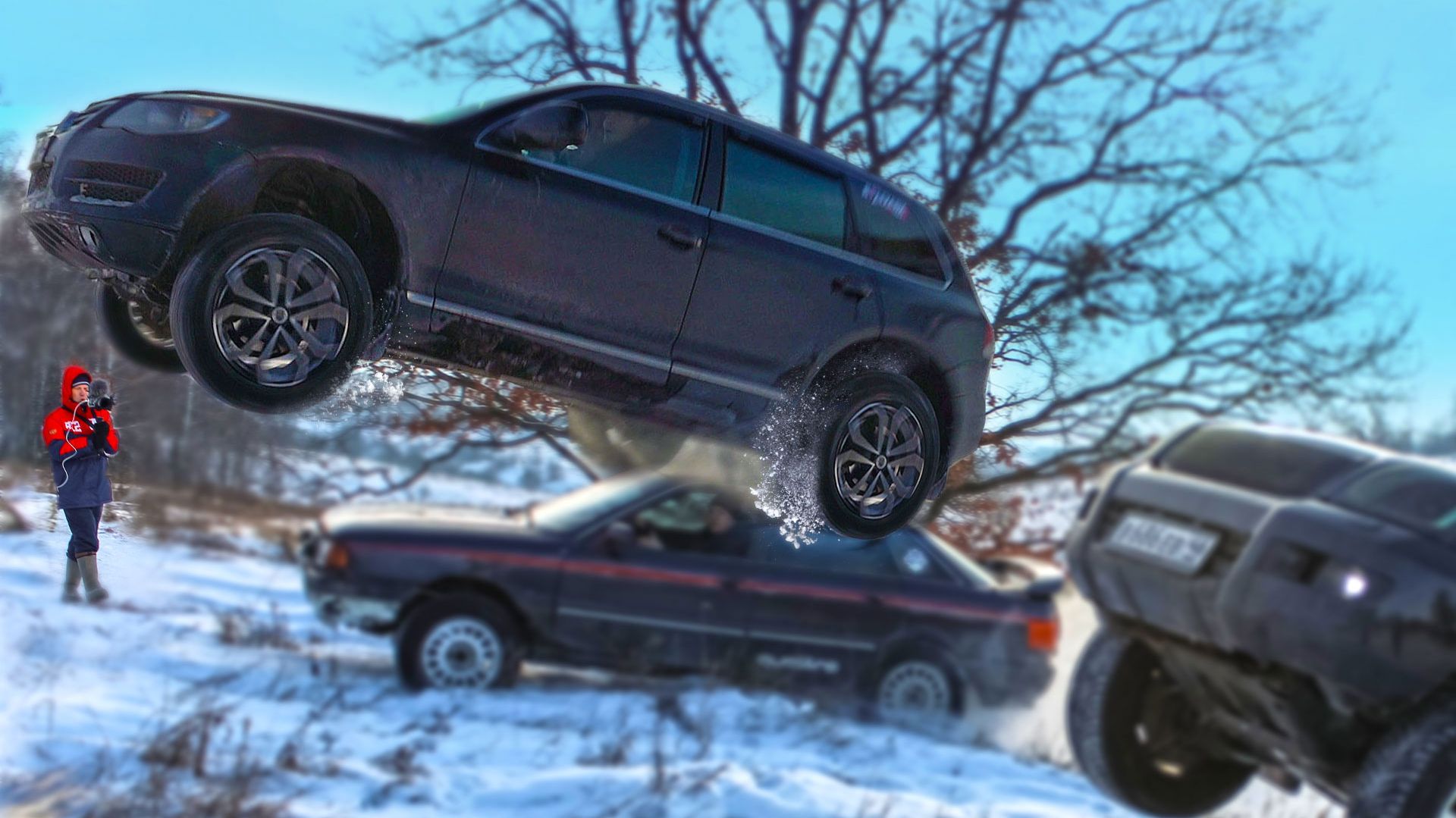 ТАКОГО ВЫ ЕЩЕ НЕ ВИДЕЛИ! СУМАШЕДШИЙ ПРЫЖОК VOLKSWAGEN TOUAREG! TOYOTA PRADO, AUDI, SUZUKI, SUBARU!