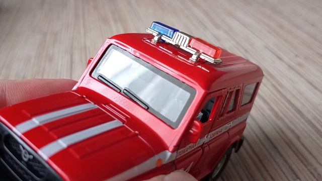 UAZ HUNTER ПОЖАРНАЯ ОХРАНА ОТ ТОЙРУСА МАСШТАБ 1:36