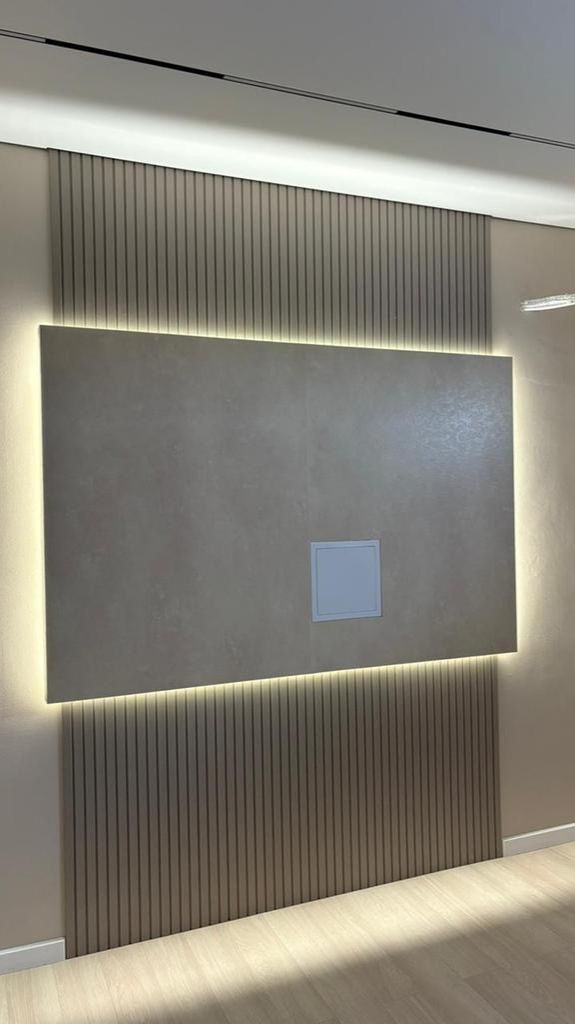 Тв-зона с подсветкой. Гибкий мрамор. Заказать в директ 📨