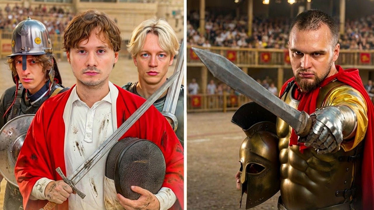 СПАРРИНГИ НА МЕЧАХ! Пробуем историческое фехтование (Куертов, Парадеич, Exile, Шах, Кокошка)-Горилла